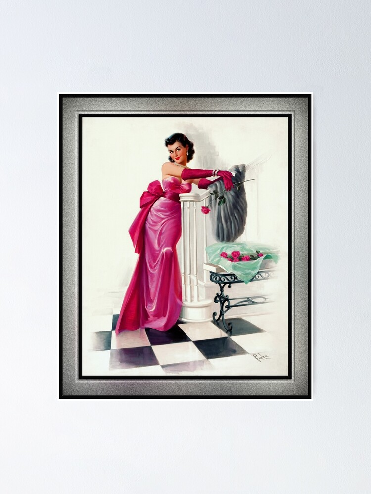 "A Valentines Day Evening Rose by Art Frahm Glamour Pin-up Wall Art ...