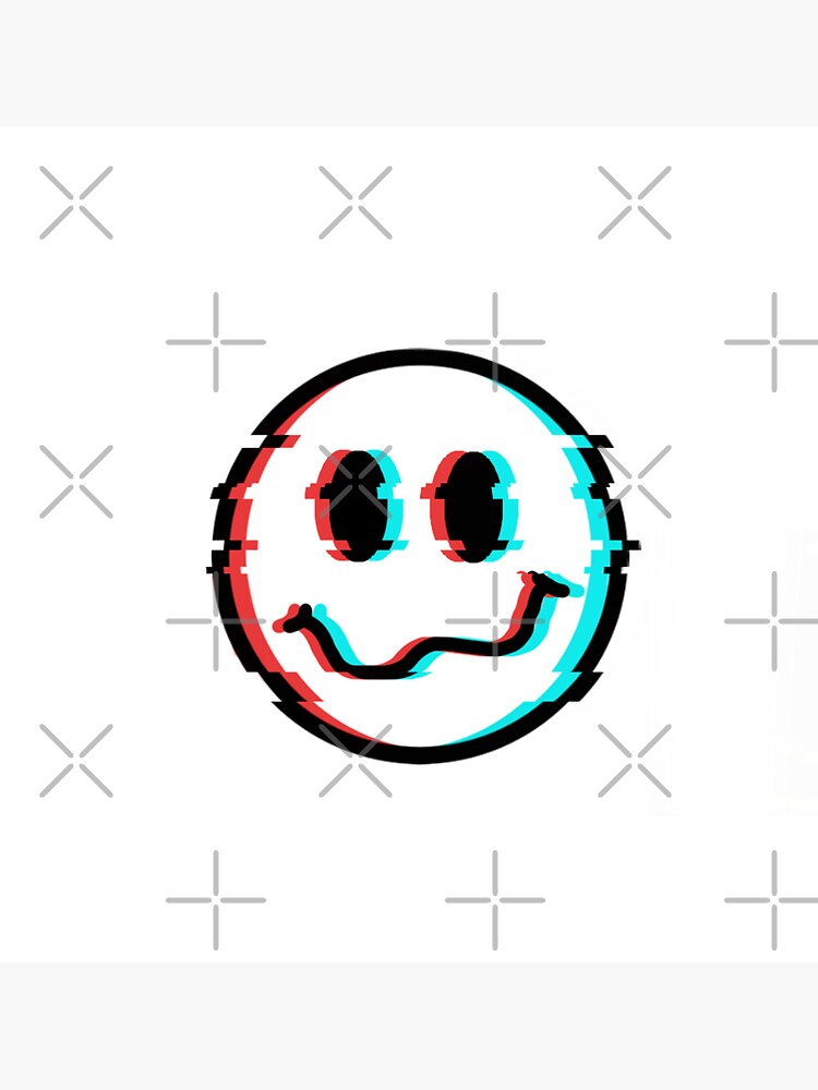 "Glitched Smiley Face" Sticker by PaintAwayy | Redbubble