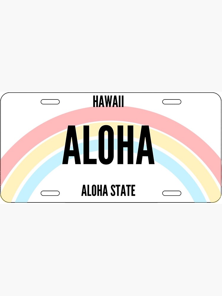 "Hawaii aloha license plate" Sticker for Sale by parkersdesignss ...