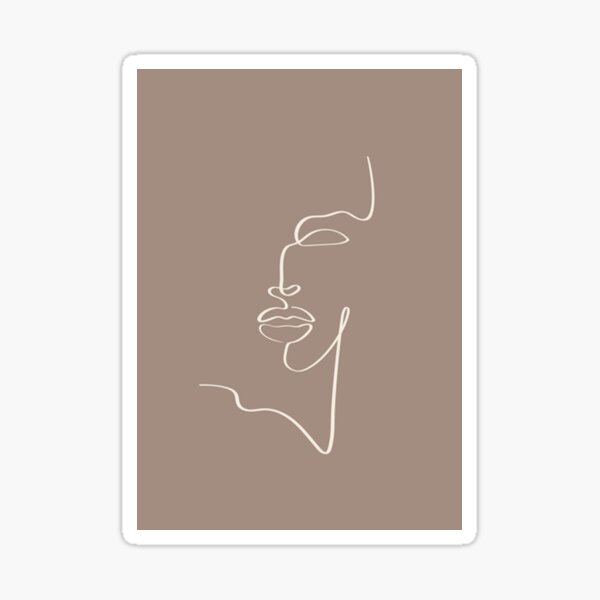 "abstract line art face" Sticker by StallionDesignz | Redbubble