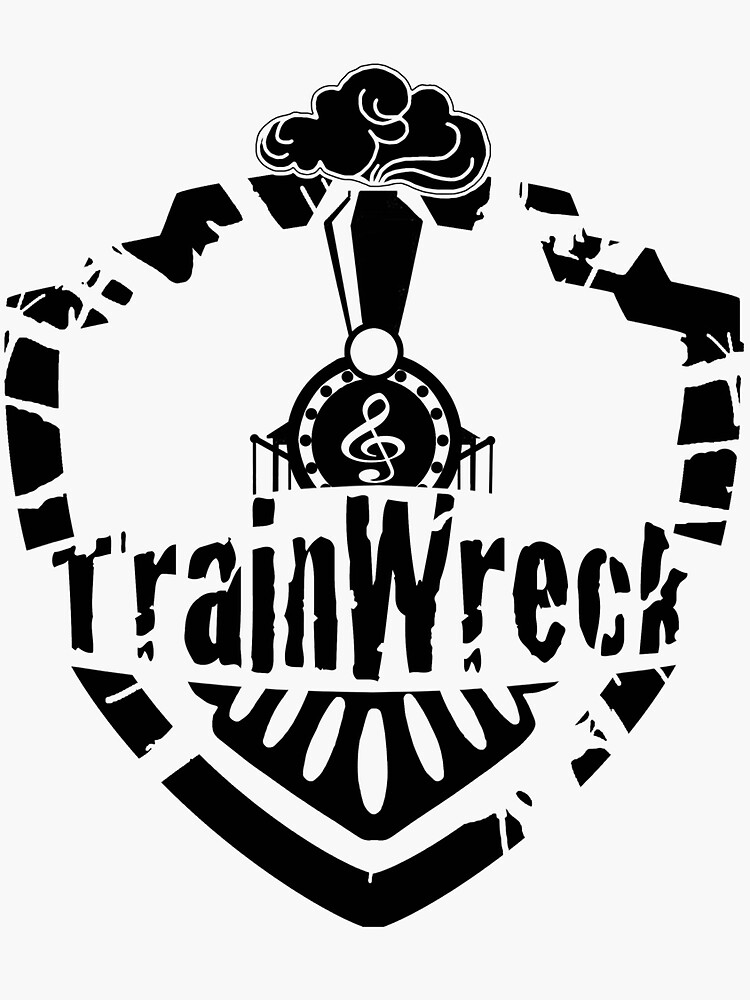 "TrainWreck Full Logo - Black on White" Sticker for Sale by JazMac ...