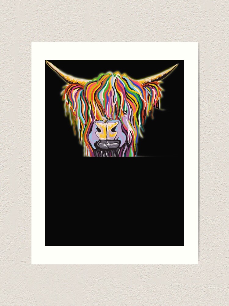 "Highland Cow McCoo mcoo womans black T-Shirt" Art Print by ...