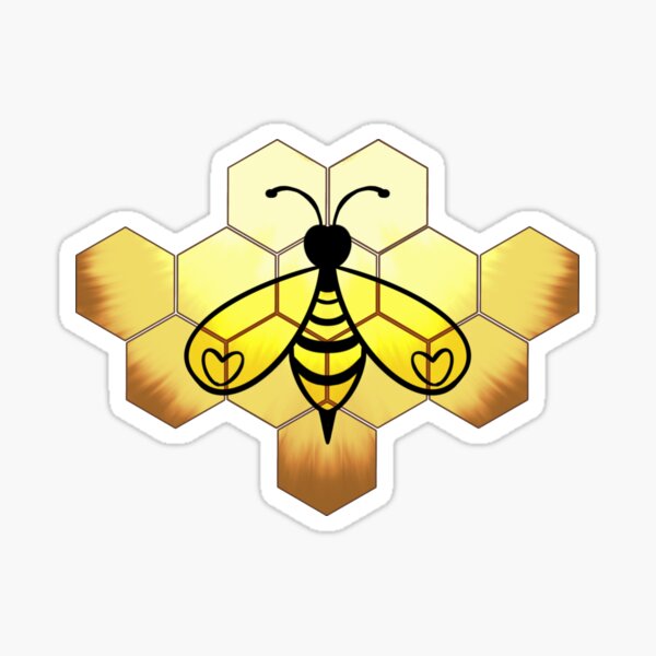 "Yellow Bee (Black Outline)" Sticker for Sale by blurryspirits | Redbubble