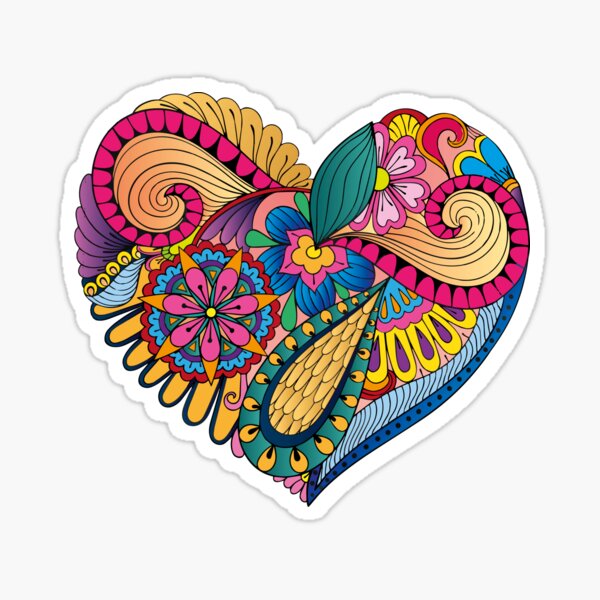 "Flower Heart Shaped Sticker" Sticker for Sale by NohaArtwork | Redbubble