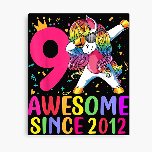 9 Years Old 9th Birthday Unicorn Dabbing Girl Party Canvas Prints | Redbubble