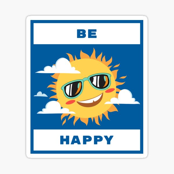 "Sun Cheering you to be happy Frame" Sticker for Sale by ...