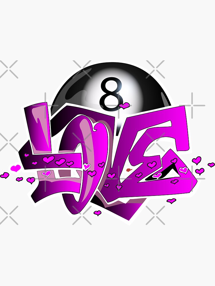 "LOVE BILLIARDS BALL EIGHT" Sticker for Sale by diego75bcn | Redbubble