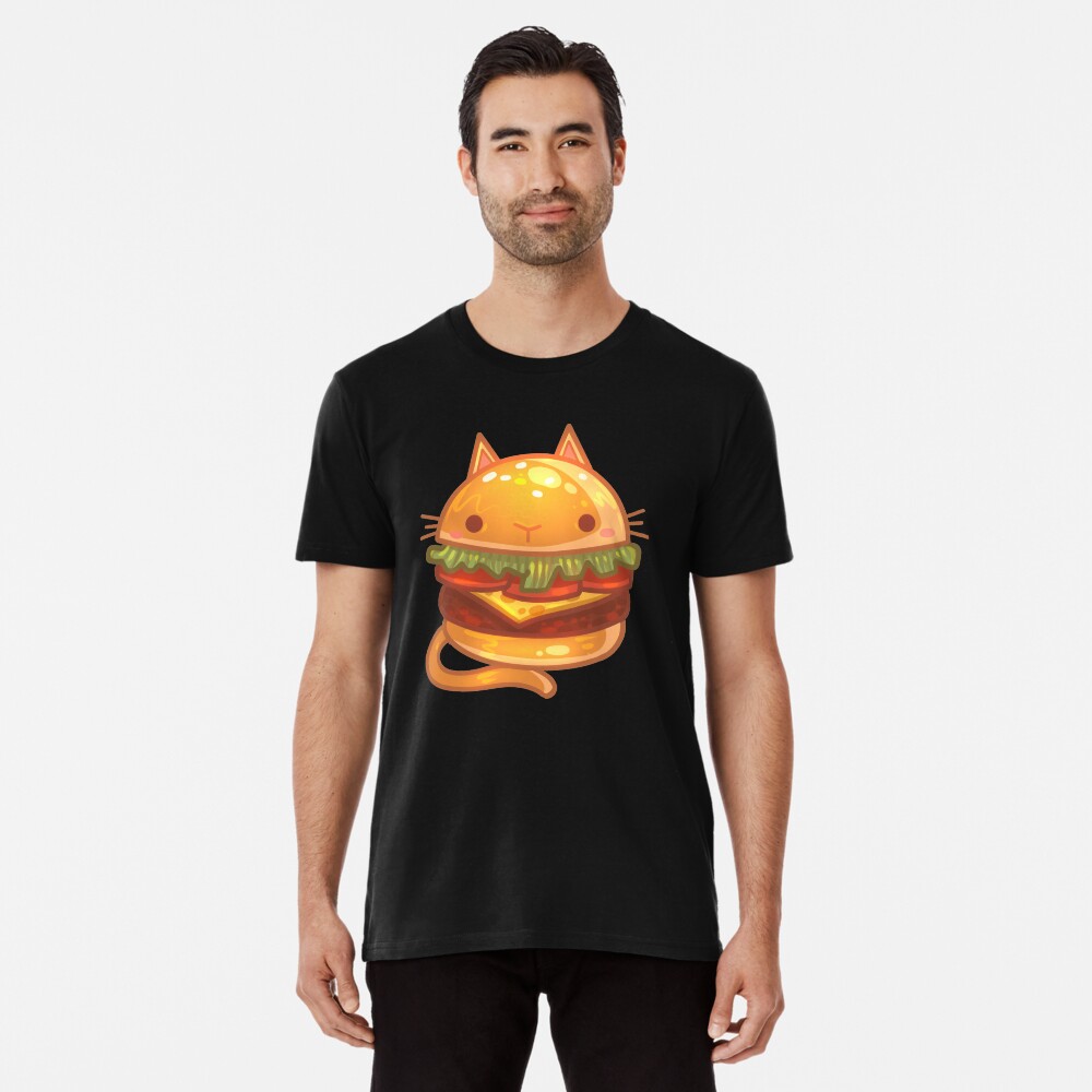 "Cute Cat Burger" Sticker for Sale by GalaxyChicken | Redbubble
