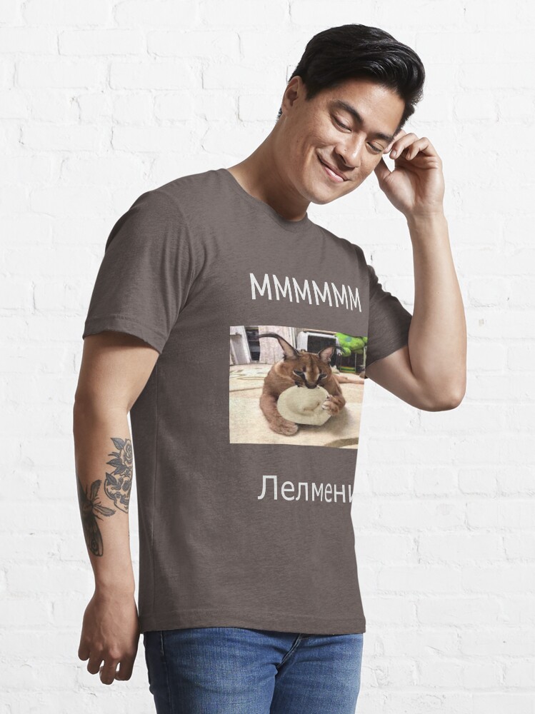 "Big Floppa enjoying russian pelmeni" T-shirt by c0bera | Redbubble