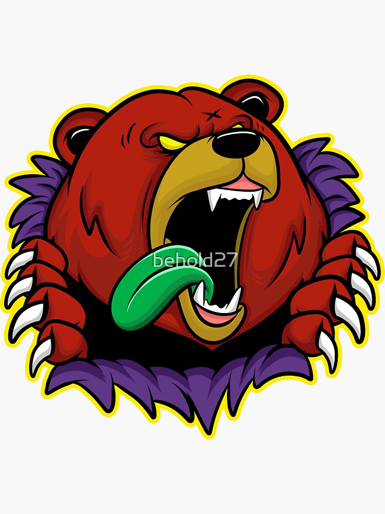 "angry bear" Sticker for Sale by behold27 | Redbubble