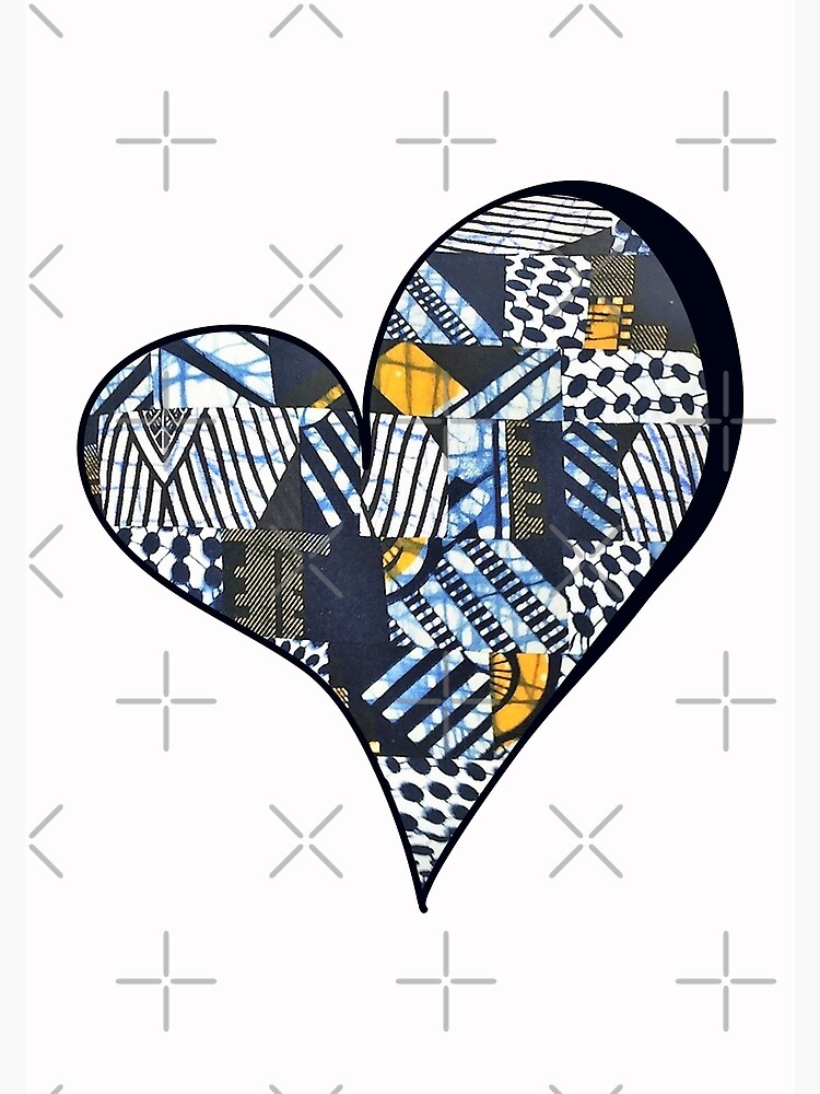 Lámina fotográfica «Arte africano del collage del corazón de la tela ...