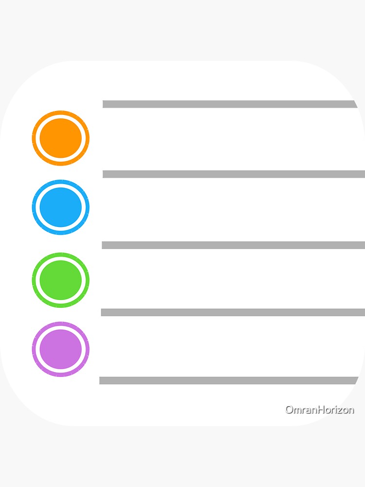 "iPhone - apple reminders logo" Sticker by OmranHorizon | Redbubble