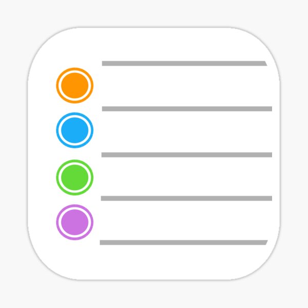 "iPhone - apple reminders logo" Sticker by OmranHorizon | Redbubble