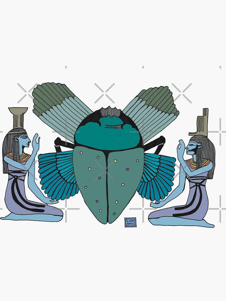"XEPER KHEPERI SET ANCIENT EGYPTIAN SCARAB " Sticker for Sale by ...