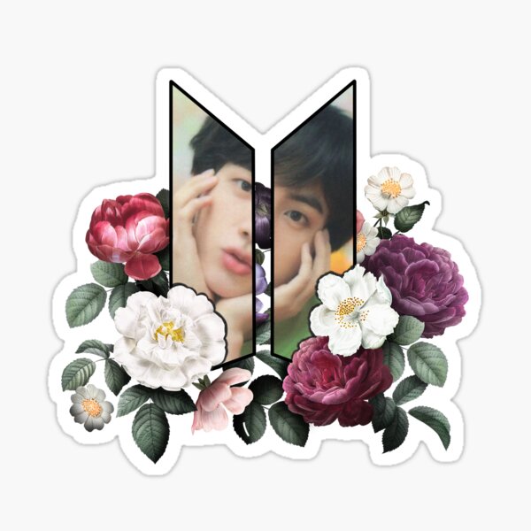 "BTS Flower Logo JIN" Sticker by BakwonMin | Redbubble