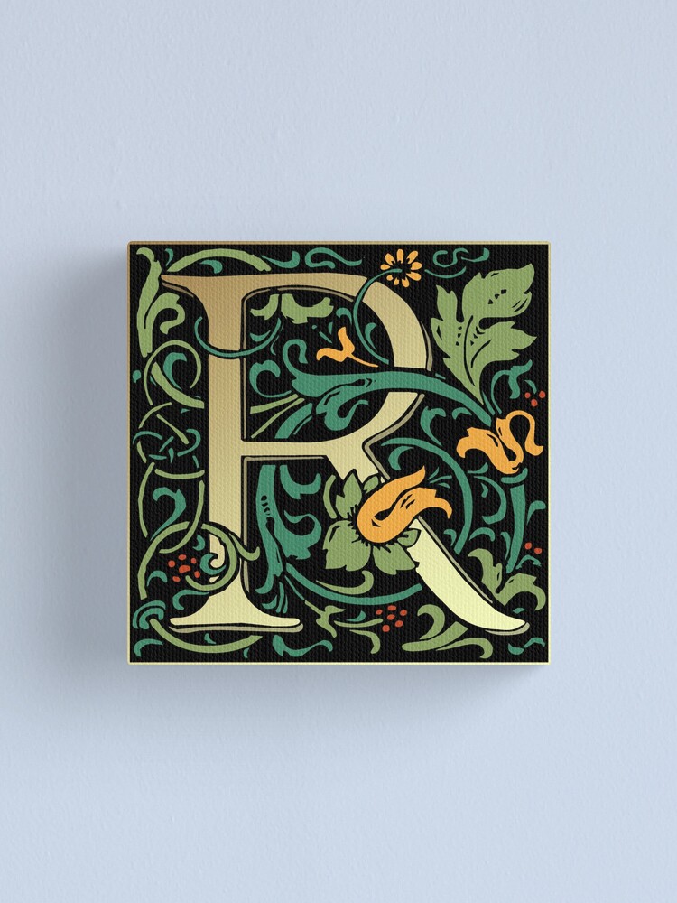 "Illuminated Lettering William Morris Black Letter R" Canvas Print for ...