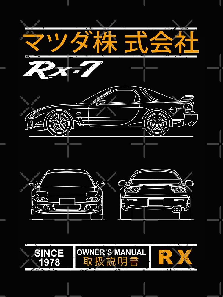 "Blueprint of the RX7" Sticker for Sale by rogue-design | Redbubble