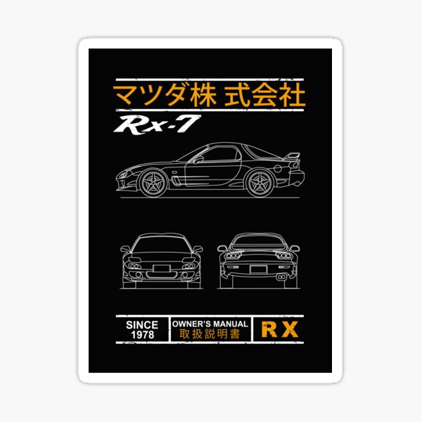 "Blueprint of the RX7" Sticker for Sale by rogue-design | Redbubble