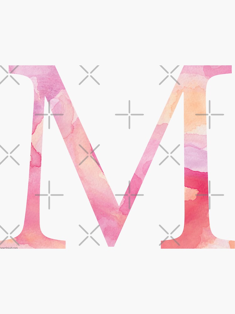 "Pink Mu Watercolor Letter" Sticker for Sale by AdventureFinder | Redbubble