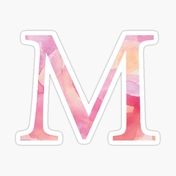 "Pink Mu Watercolor Letter" Sticker for Sale by AdventureFinder | Redbubble