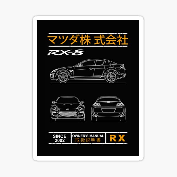 "Blueprint of the RX-8" Sticker for Sale by rogue-design | Redbubble