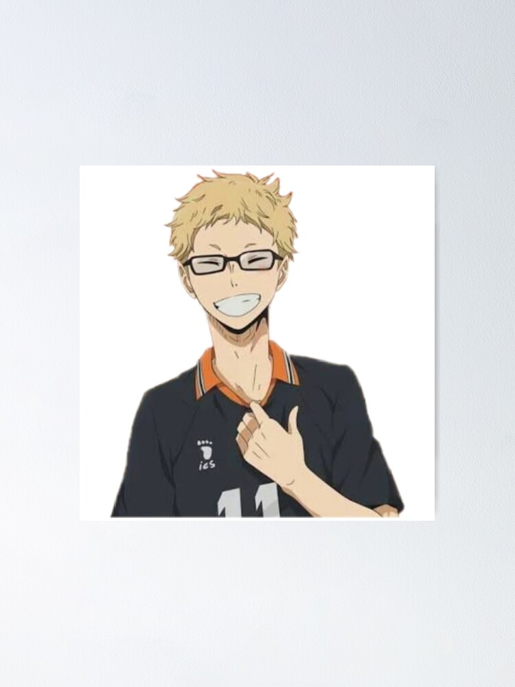 "Tsukishima Kei Haikyuu Smile" Poster by Cupart | Redbubble