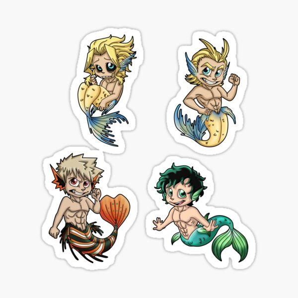 "My Mermaid Academia Chibi" Sticker for Sale by ArtDreamBunny | Redbubble