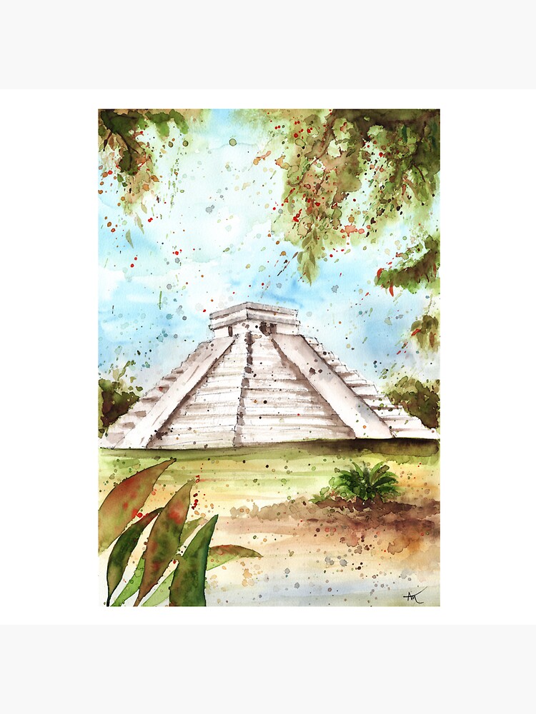 "Chichen Itza - Watercolor illustration" Sticker for Sale by ...