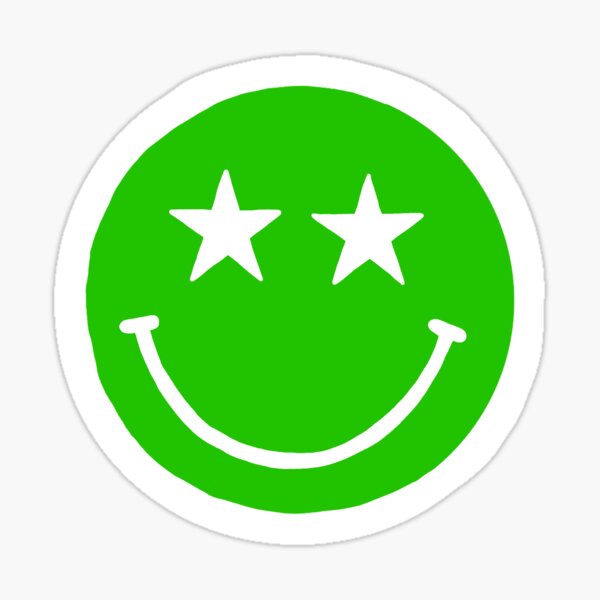 "Green star smile face" Sticker by VSCO-VSCO | Redbubble