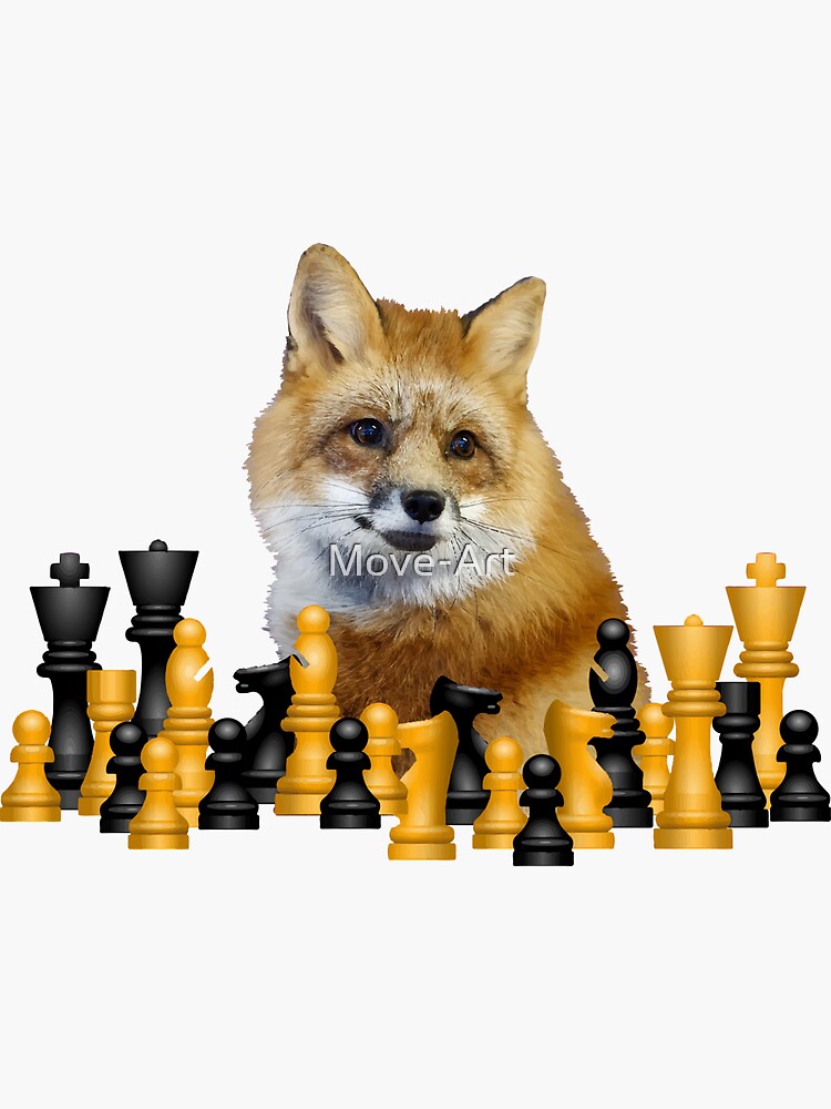 "Fox Dog - Chess Game" Sticker for Sale by Move-Art | Redbubble