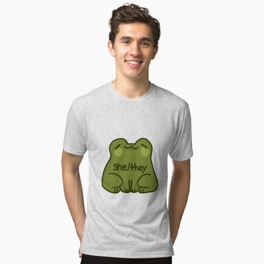 "She/They Frog Pronouns" Pin for Sale by humblemushroom | Redbubble