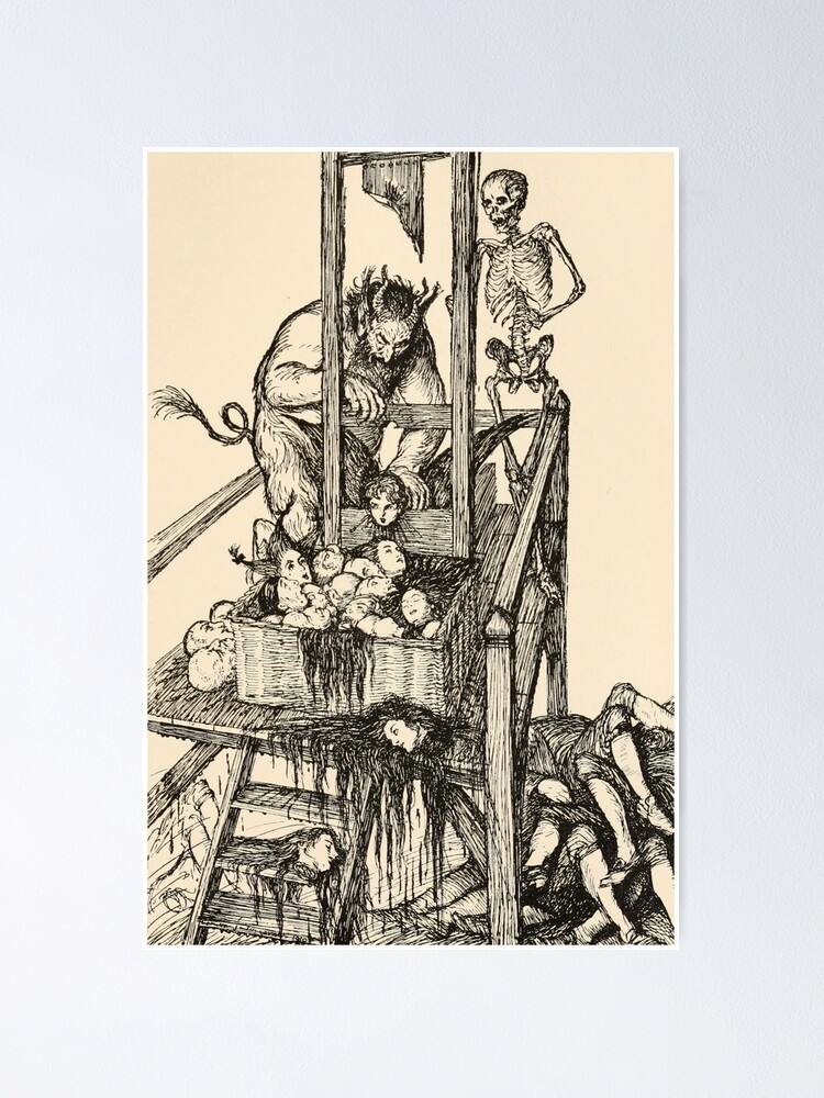 "The Devil, Death and the Guillotine" Poster for Sale by Geekimpact ...