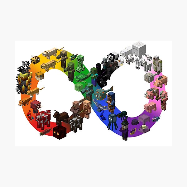 Lámina fotográfica «Símbolo Infinito Neurodivergente De Minecraft Mob ...