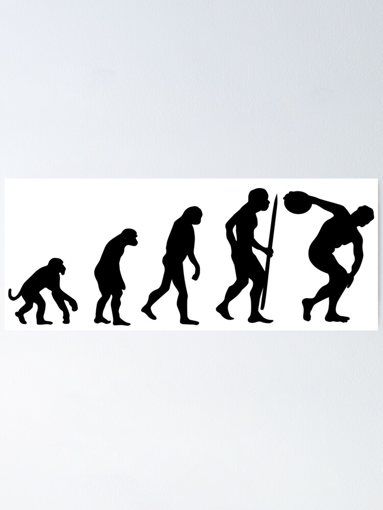 "Evolution discus throw Athlete discus thrower" Poster by ...