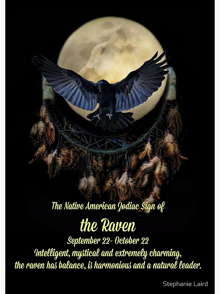 "Native American Zodiac Sign of the Raven" Greeting Card for Sale by ...