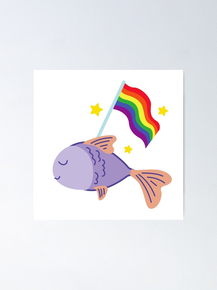 "Gay Pride Fish Rainbow" Poster by Veejunes | Redbubble