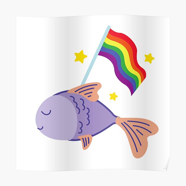 "Gay Pride Fish Rainbow" Poster for Sale by Veejunes | Redbubble