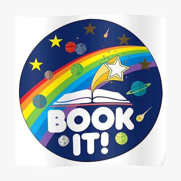 "Book It // 80s Retro Reading Library Challenge Award" Poster by ...