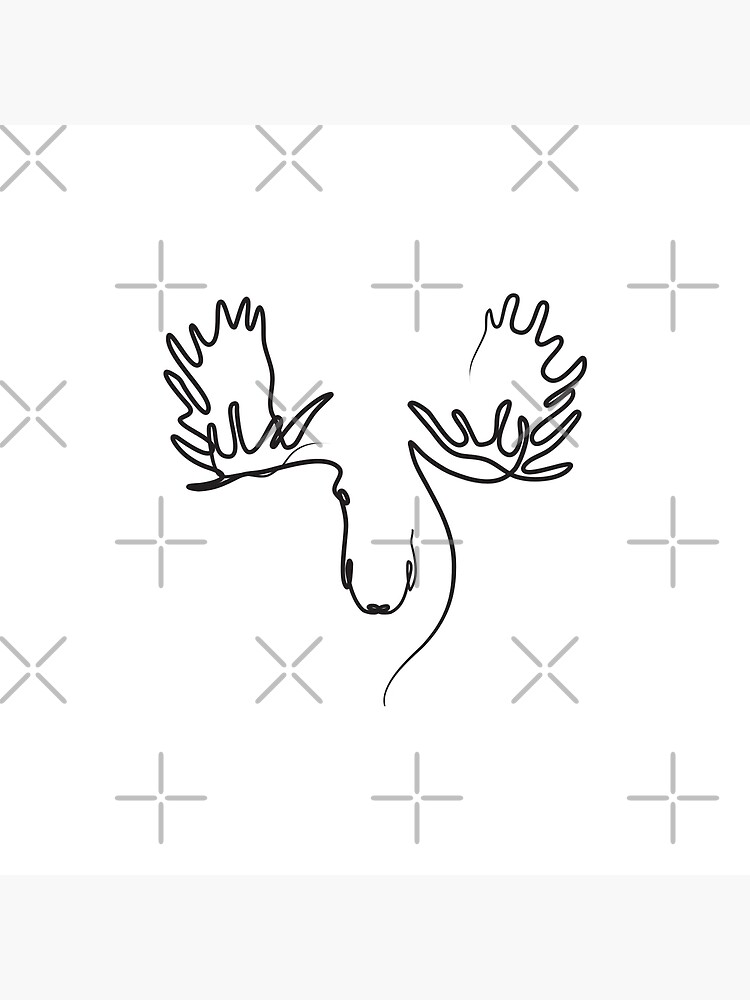 "Minimalistic Moose One Line Art Animal" Poster by beaumontavenue ...