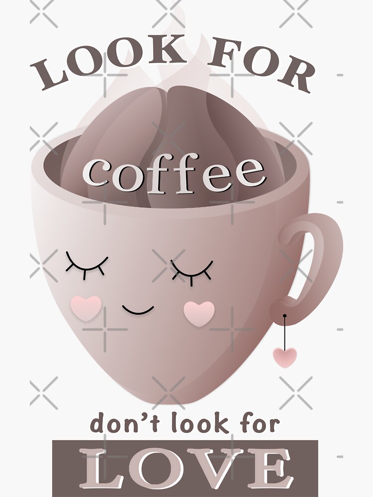 "Cute Love Coffee Pink" Sticker by Artanica | Redbubble