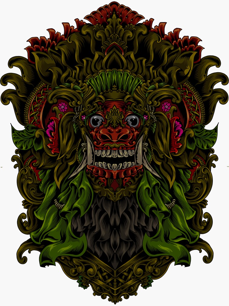 "Balinese monster barong" Sticker by nanangamr | Redbubble