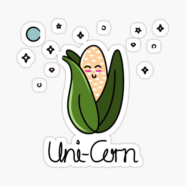 "Cute Corn. Cartoon Illustration" Sticker for Sale by FlamesandFrost ...