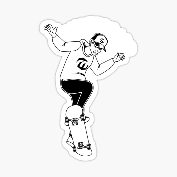 "BOY ON SKATEBOARDS" Sticker by miguelcidad | Redbubble