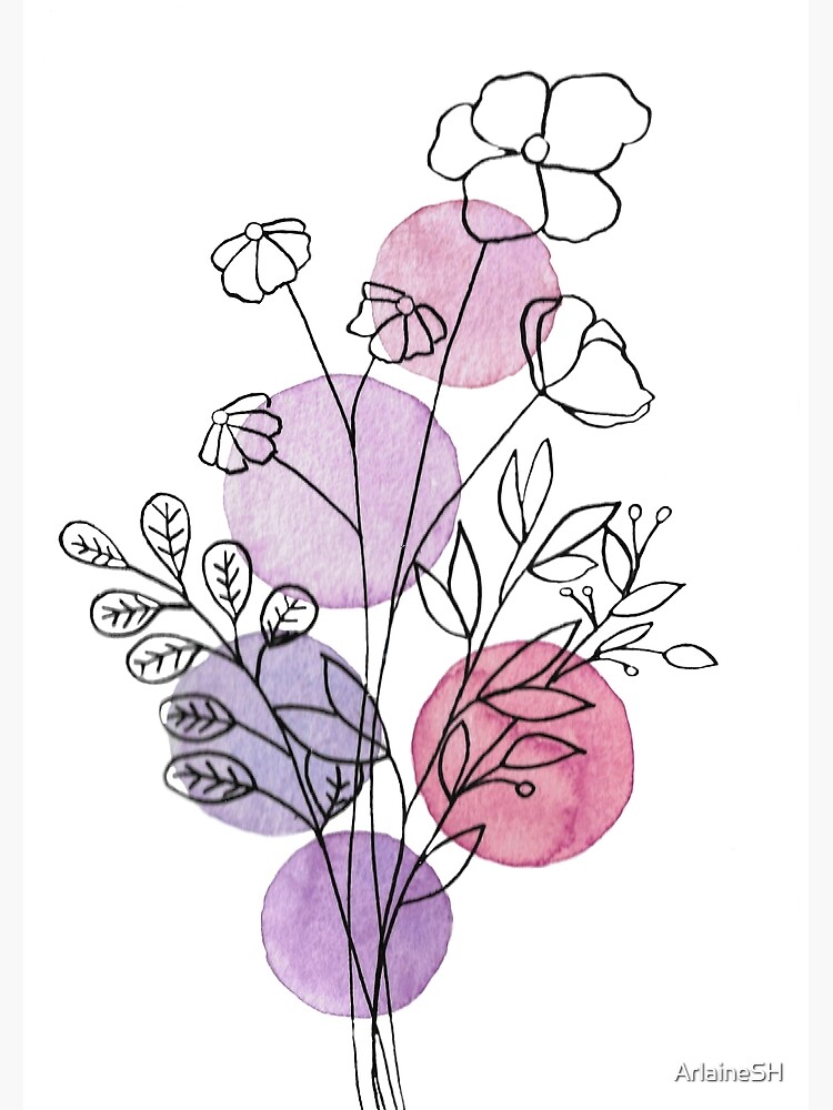 "Watercolor Doodles Flowers " Poster for Sale by ArlaineSH | Redbubble