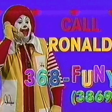 "Call Ronald McDonald" Sticker for Sale by danimora | Redbubble