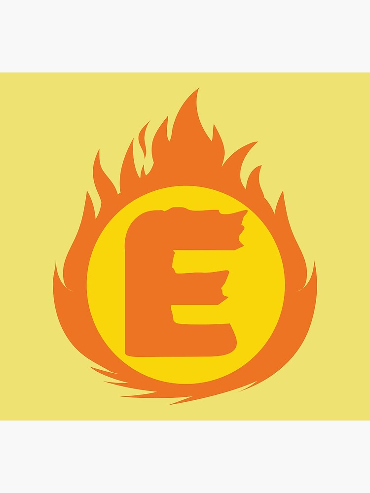 "Superhero Letter E. Fire Insignia" Photographic Print by mgulin ...