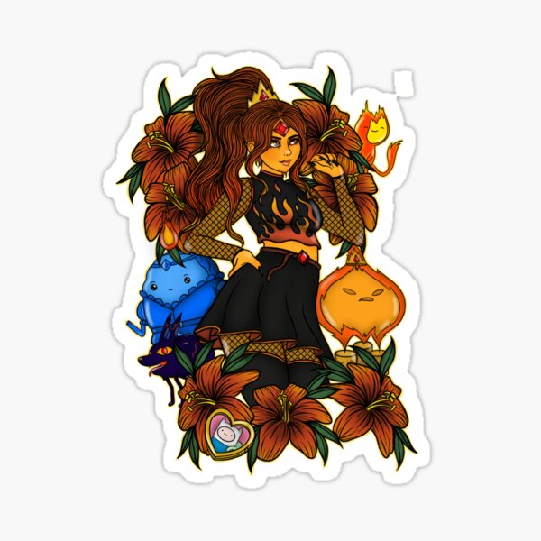 "Flame princess inspired tattoo flash " Sticker for Sale by ...