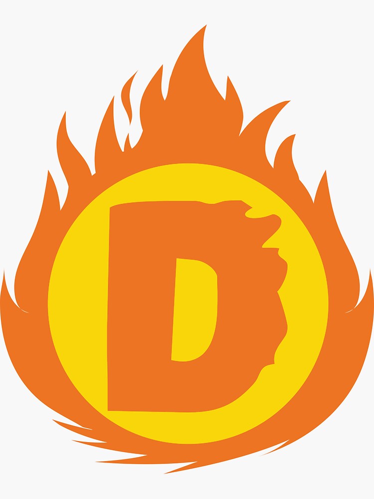 "Superhero Letter D. Fire Insignia" Sticker for Sale by mgulin | Redbubble