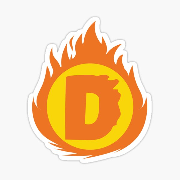 "Superhero Letter D. Fire Insignia" Sticker for Sale by mgulin | Redbubble