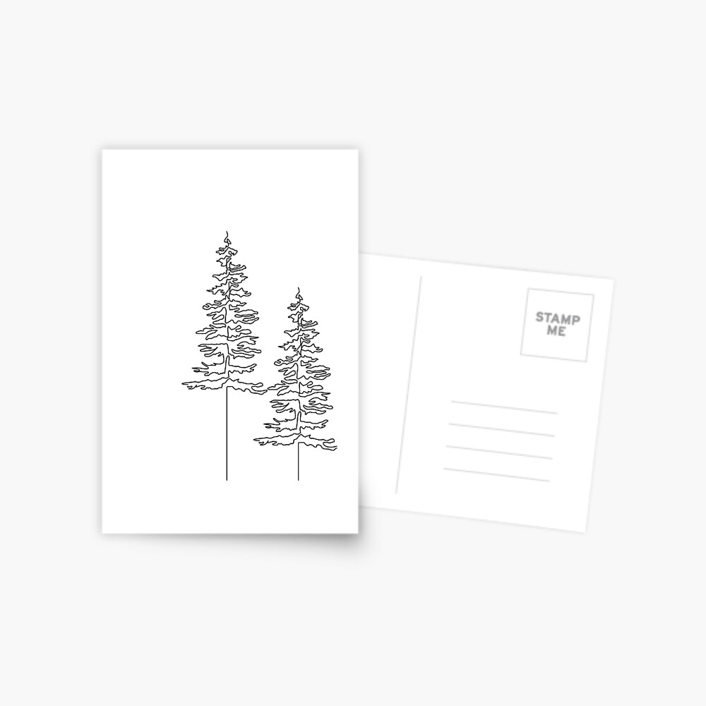 "Minimal pine tree line art" Art Print for Sale by HereForTheArt ...